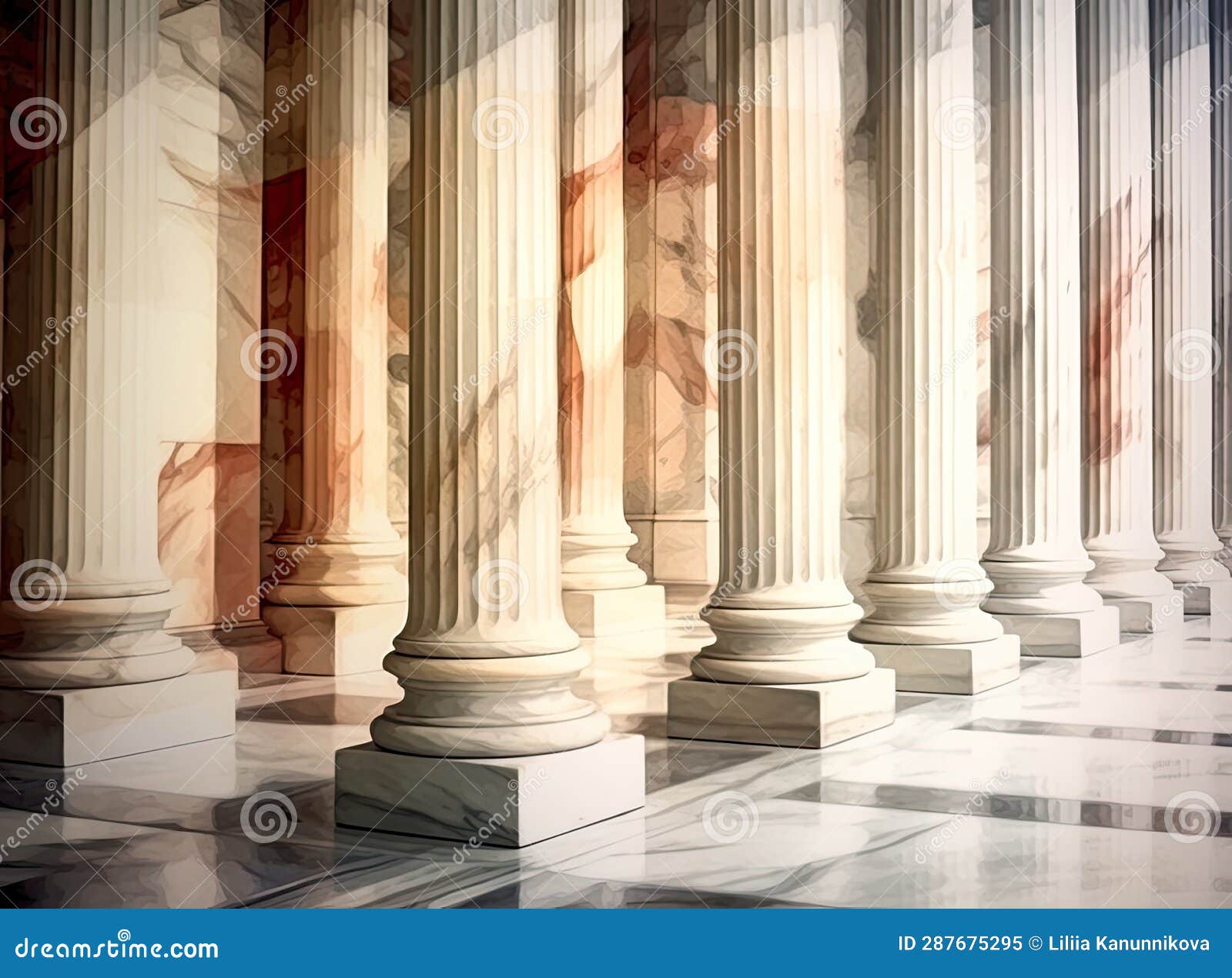 Marble Columns of Academy of Athens Created with Generative AI ...