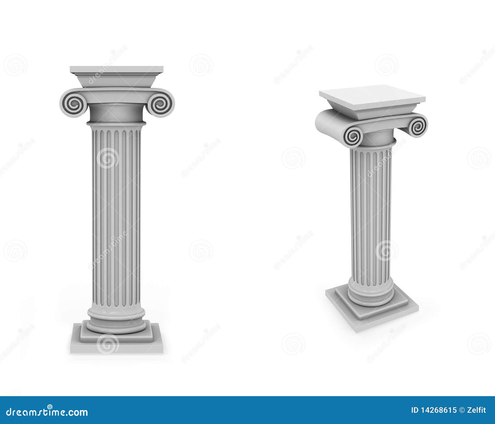 Marble columns two views stock illustration. Illustration of front ...