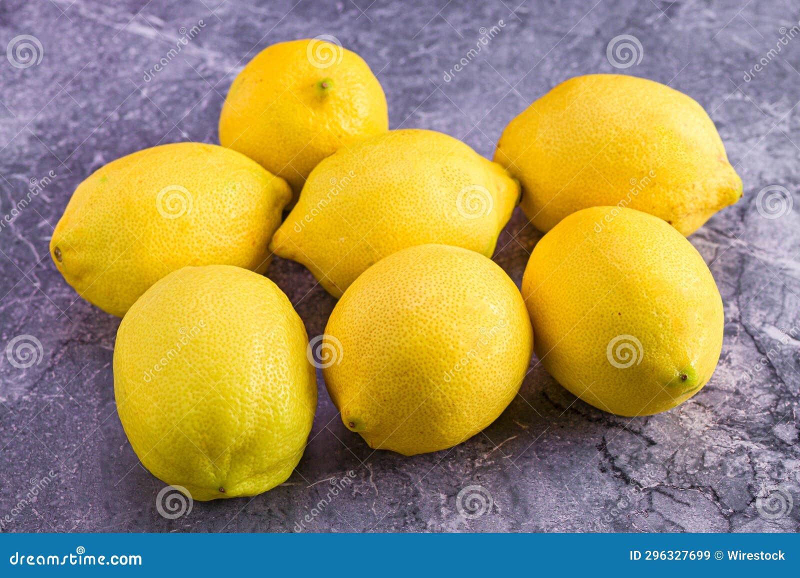 Marble Countertop with an Assortment of Yellow Lemons. Stock Image ...