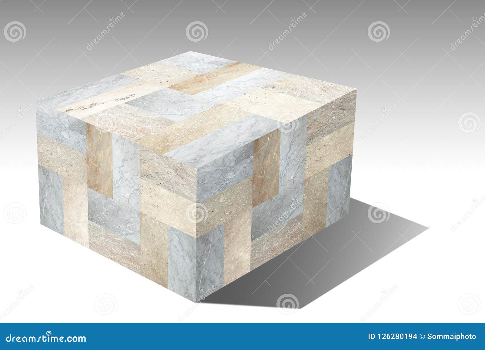 Marble Cube Isolated on White Stock Illustration - Illustration of ...