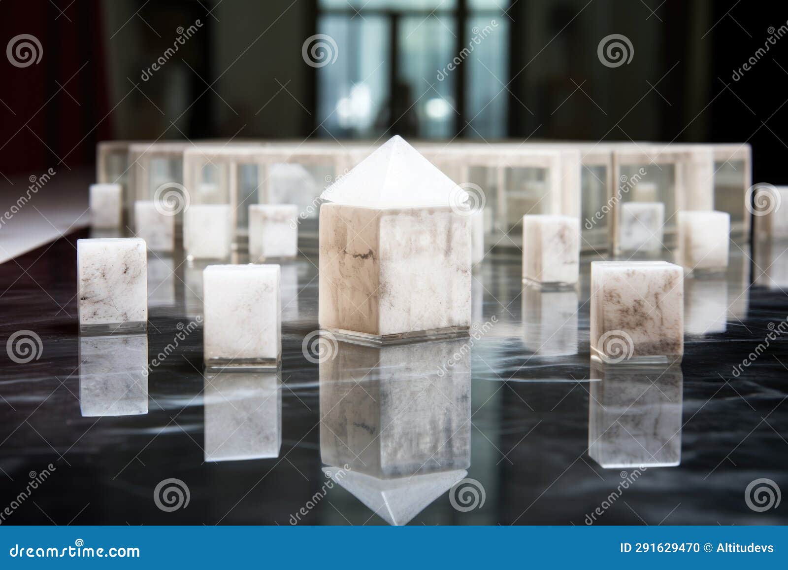Marble Cubes Bearing Words Like Integrity, Commitment on a Glass Table ...