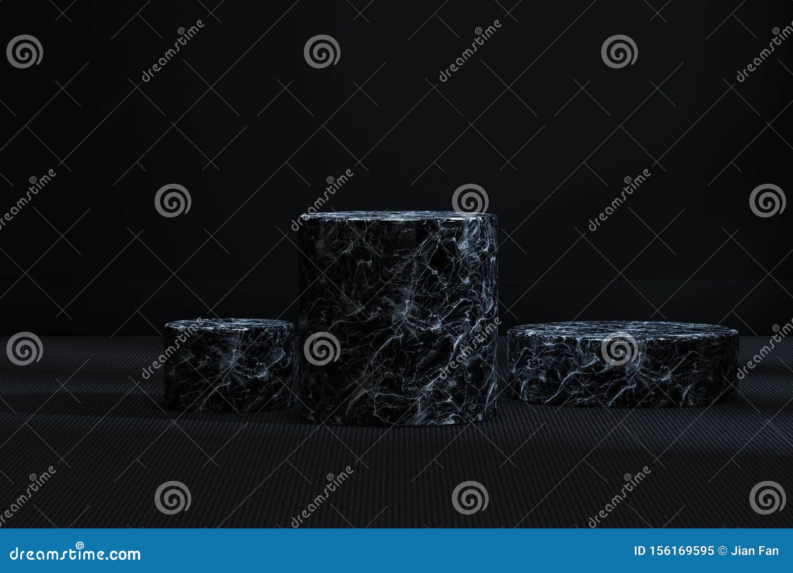 The Marble Cylinder Platform in the Dark Room, 3d Rendering Stock ...