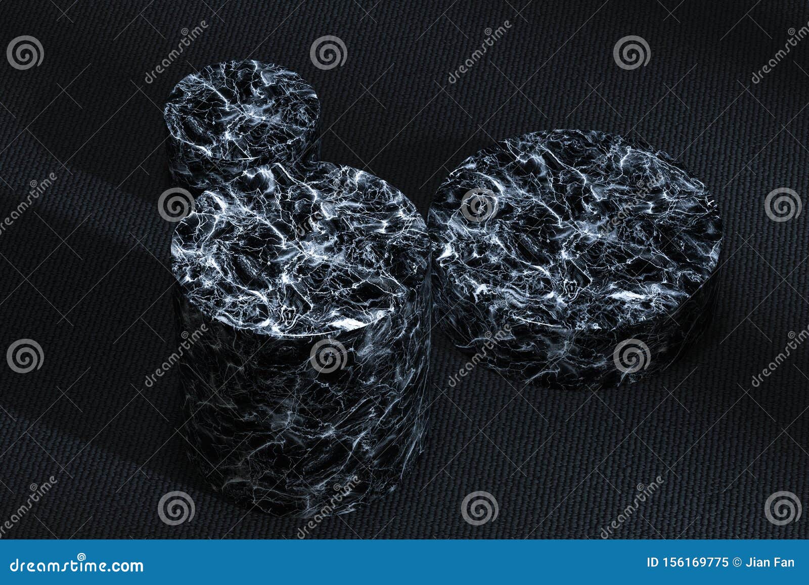 The Marble Cylinder Platform in the Dark Room, 3d Rendering Stock ...