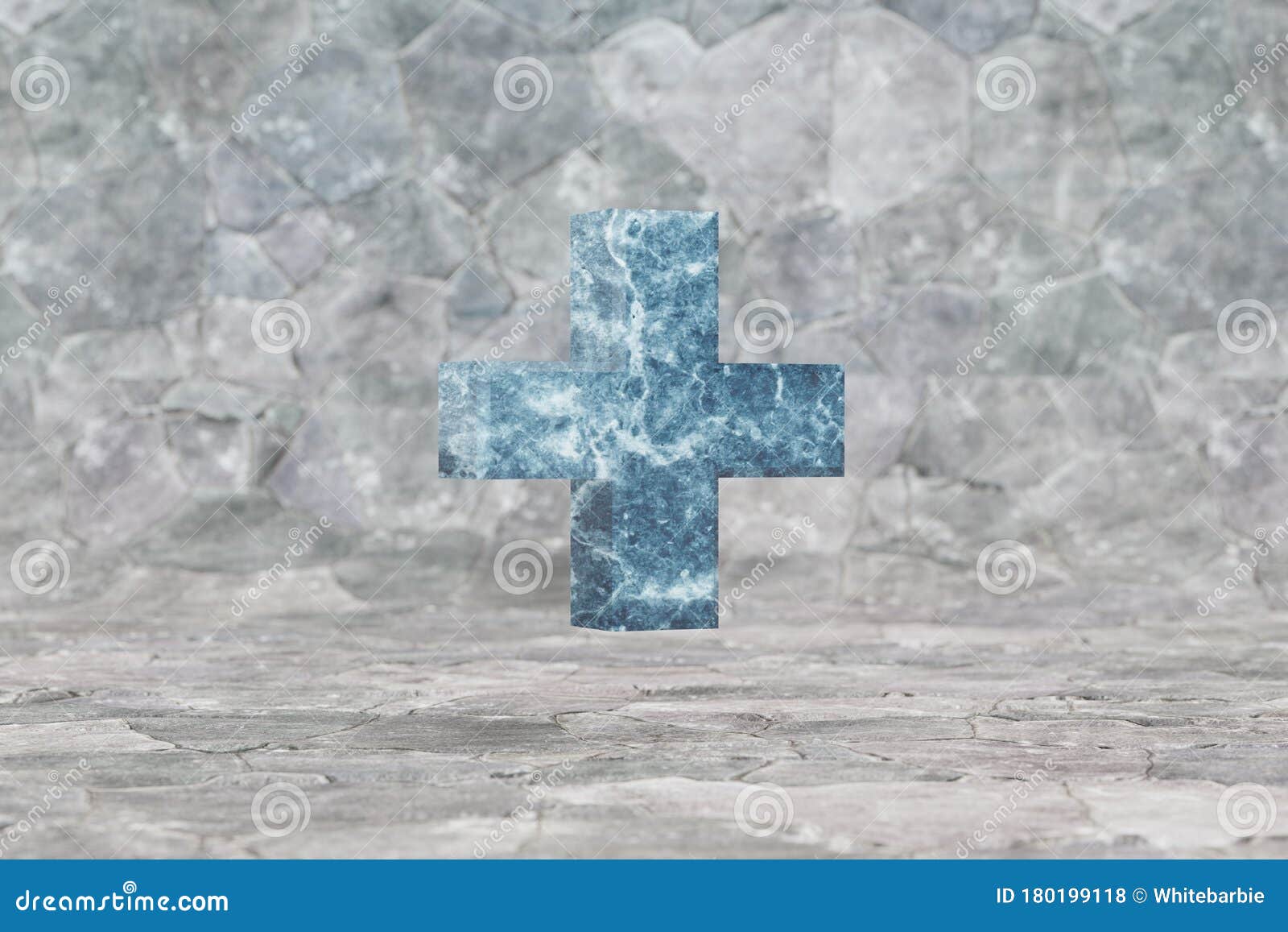 Marble 3d Plus Symbol. Blue Marble Sign on Stone Background Stock ...