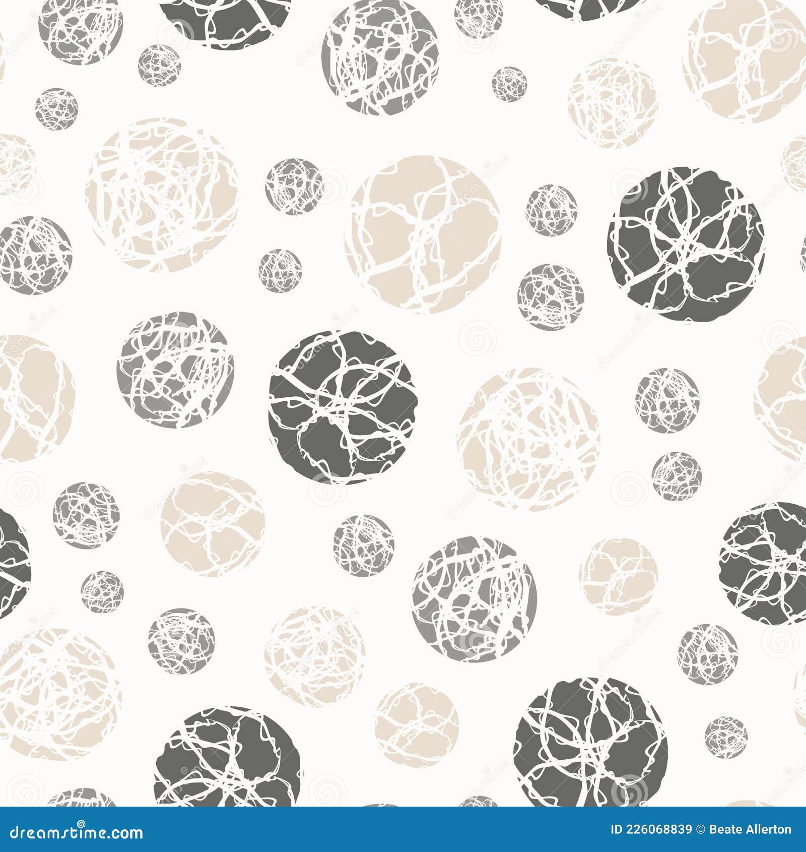 Marble Effect Circle Vector Seamless Pattern Background. Scattered ...