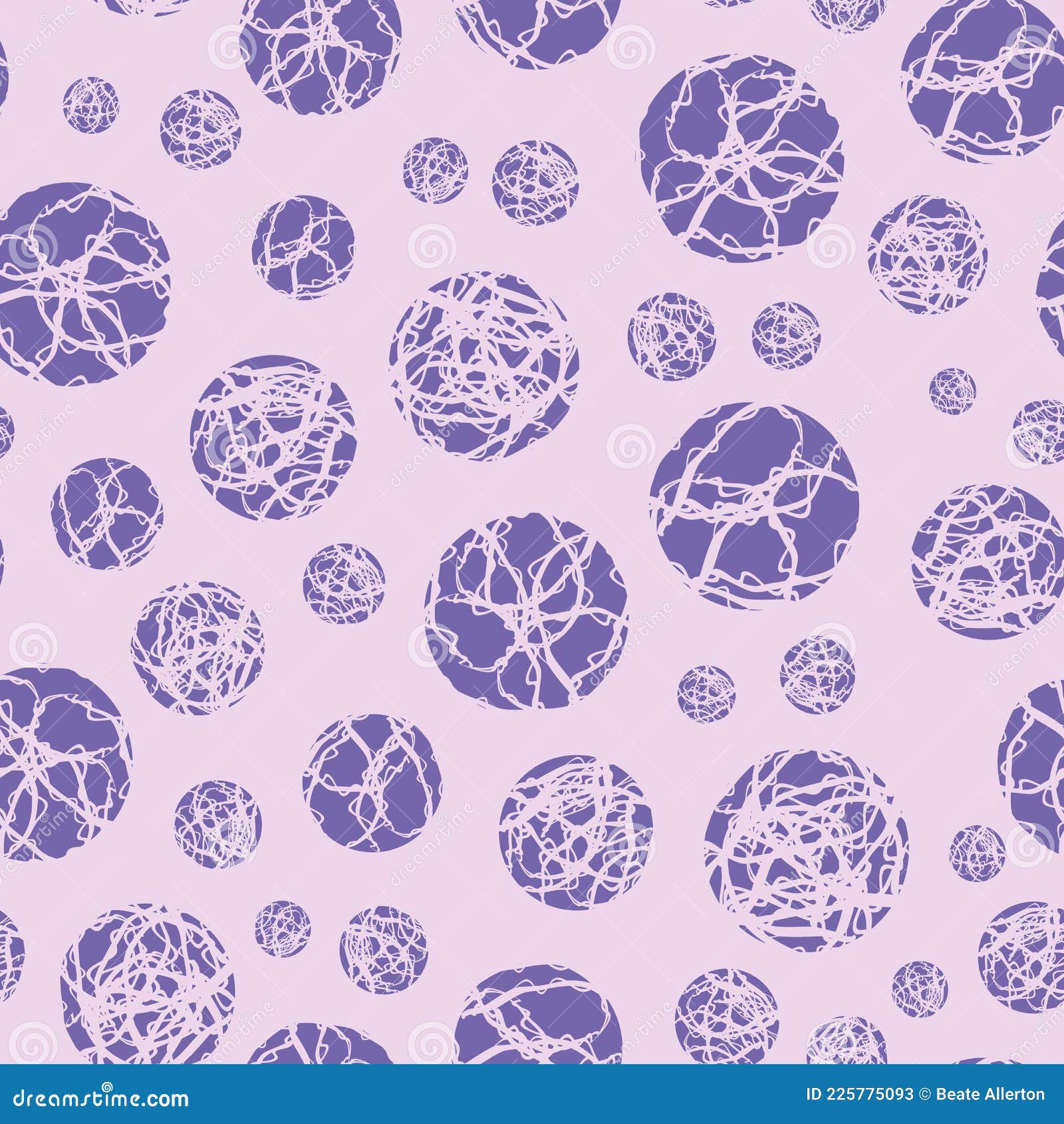 Marble Effect Circles Vector Seamless Pattern Background. Scattered ...