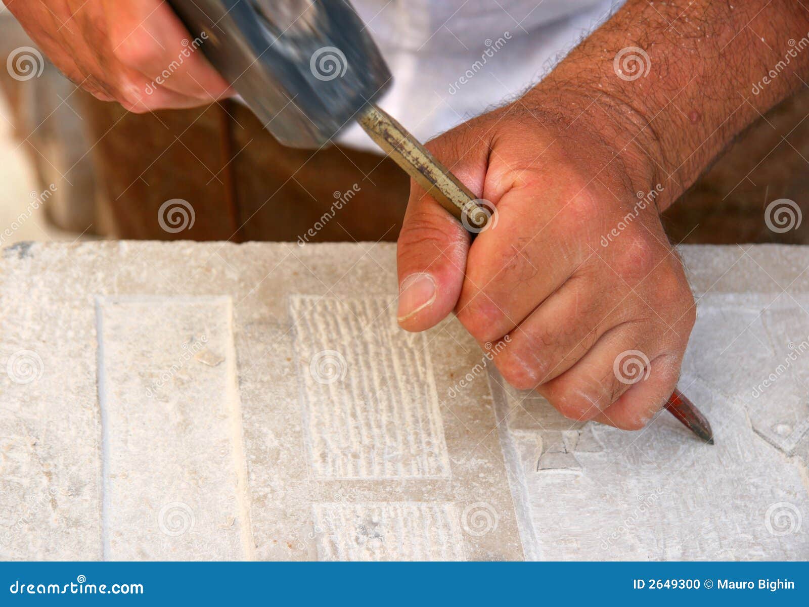 A marble engraver at work stock photo. Image of craftmanship - 2649300
