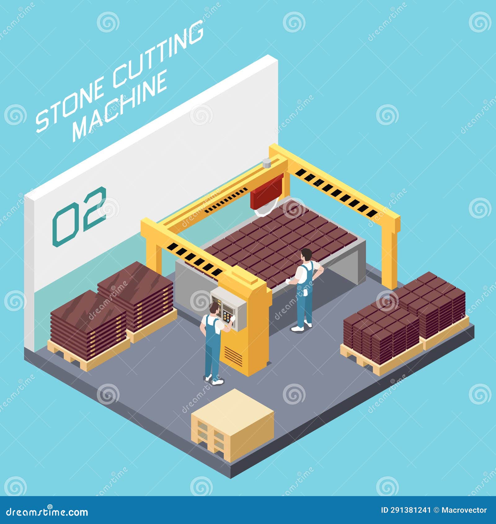 Marble Factory Isometric stock illustration. Illustration of tunnel ...