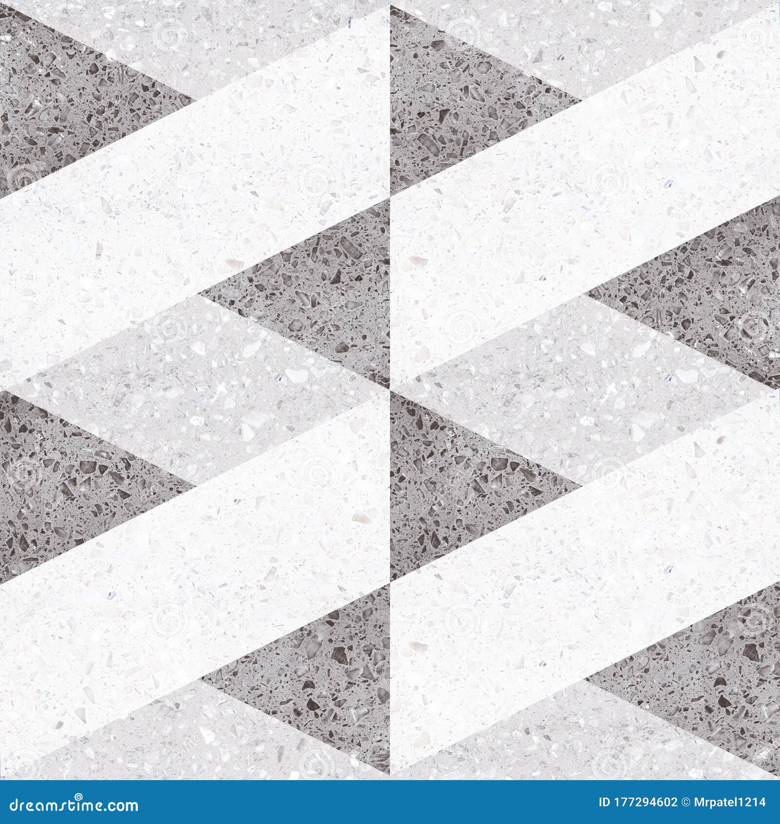 Marble Geometric Shape Triangle Grey and White Mosaic Decor Tile Stock ...