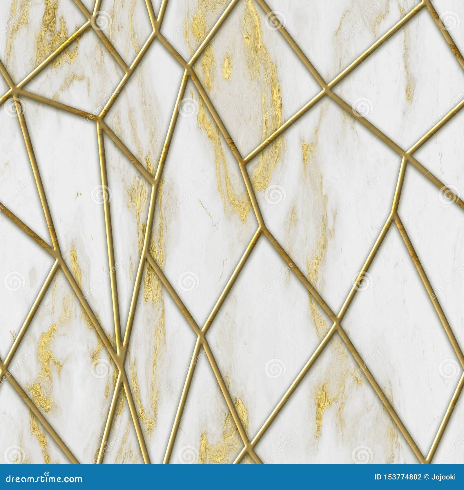 Marble and Gold Color Seamless Texture with Geometric Pattern , 3D ...