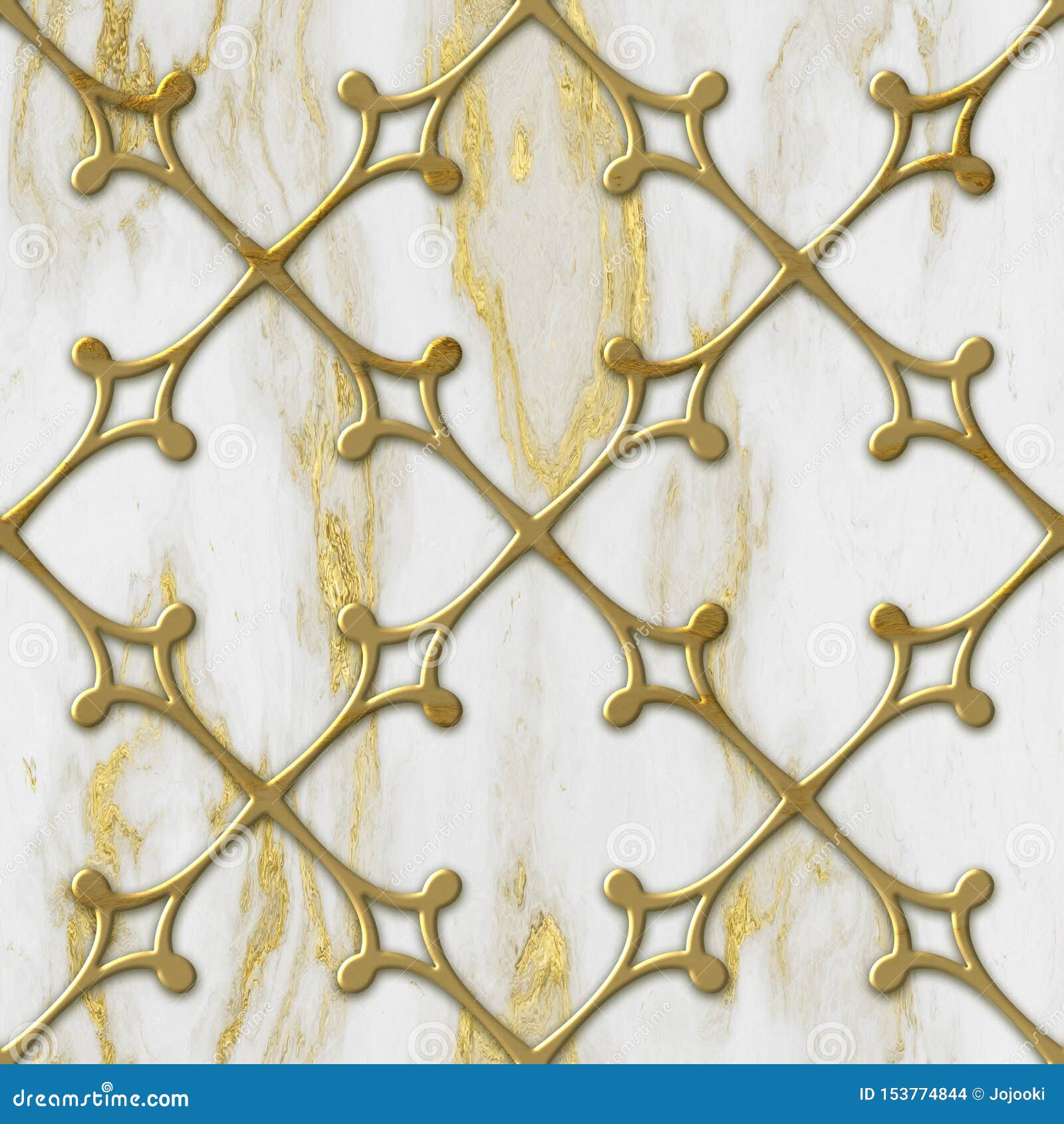Marble and Gold Color Seamless Texture with Geometric Pattern , 3D ...