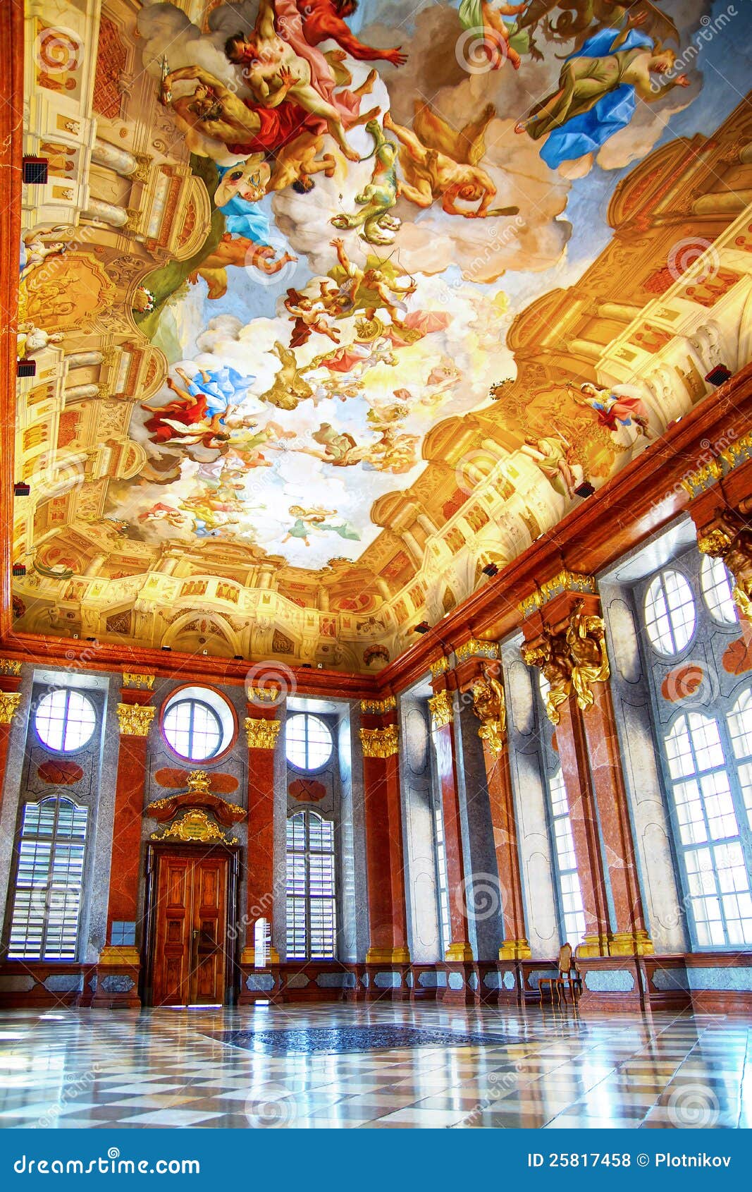 Marble Hall of the Monastery in Melk Stock Photo - Image of ornate ...