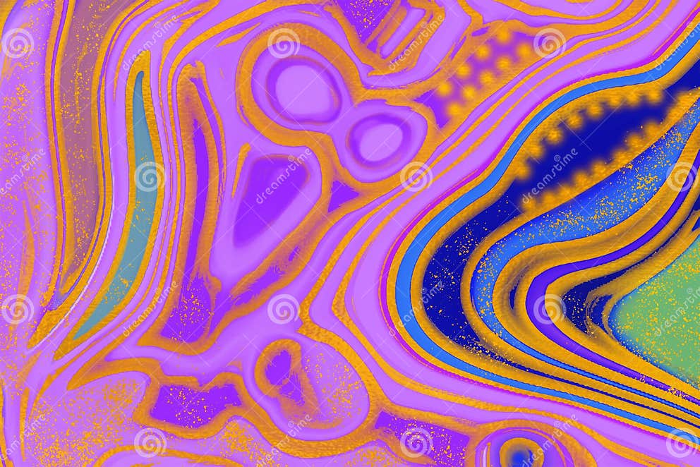 Marble Ink Gold Texture Inkscape Pattern with Eye Shape Design Stock ...