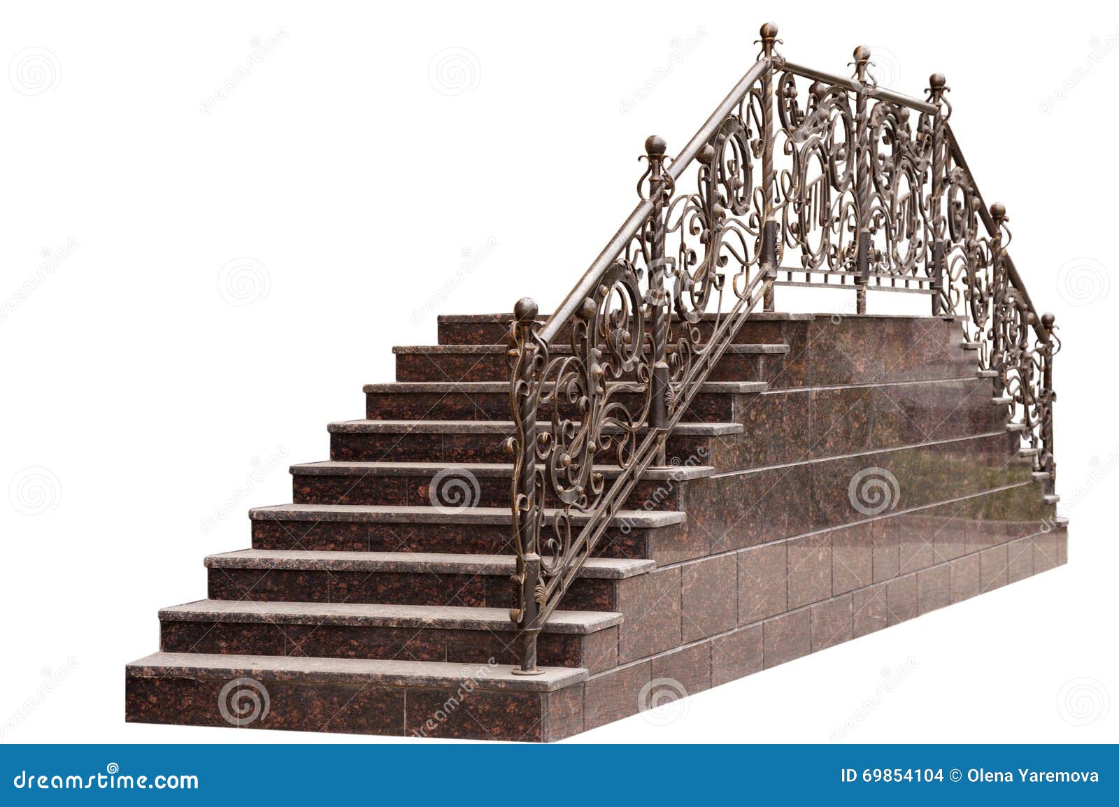 Marble Ladder with a Metal Handrail Stock Photo - Image of structure ...