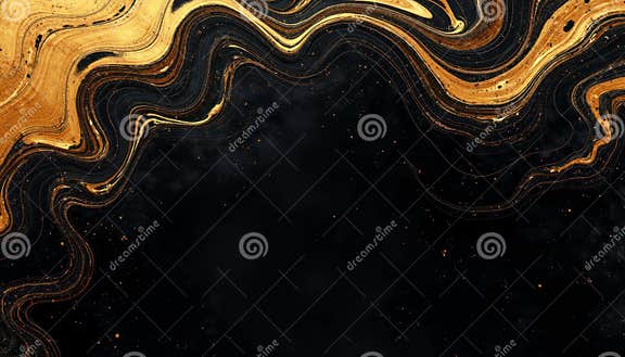 Marble-Like Pattern, Gold and Black with Starry Night Effect Stock ...