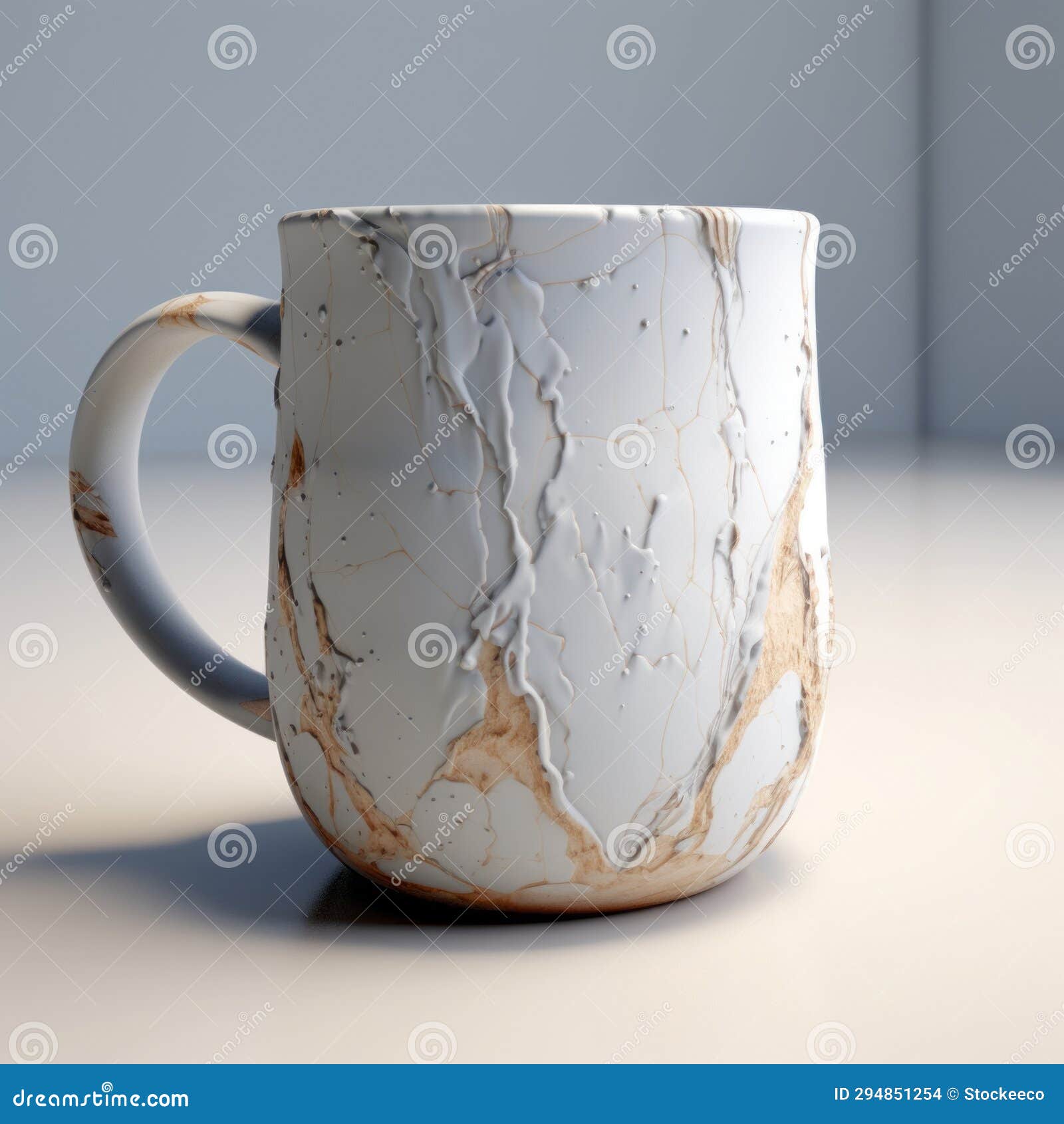 Unique 3d Coffee Mug with Realistic Marble Texture Stock Illustration ...