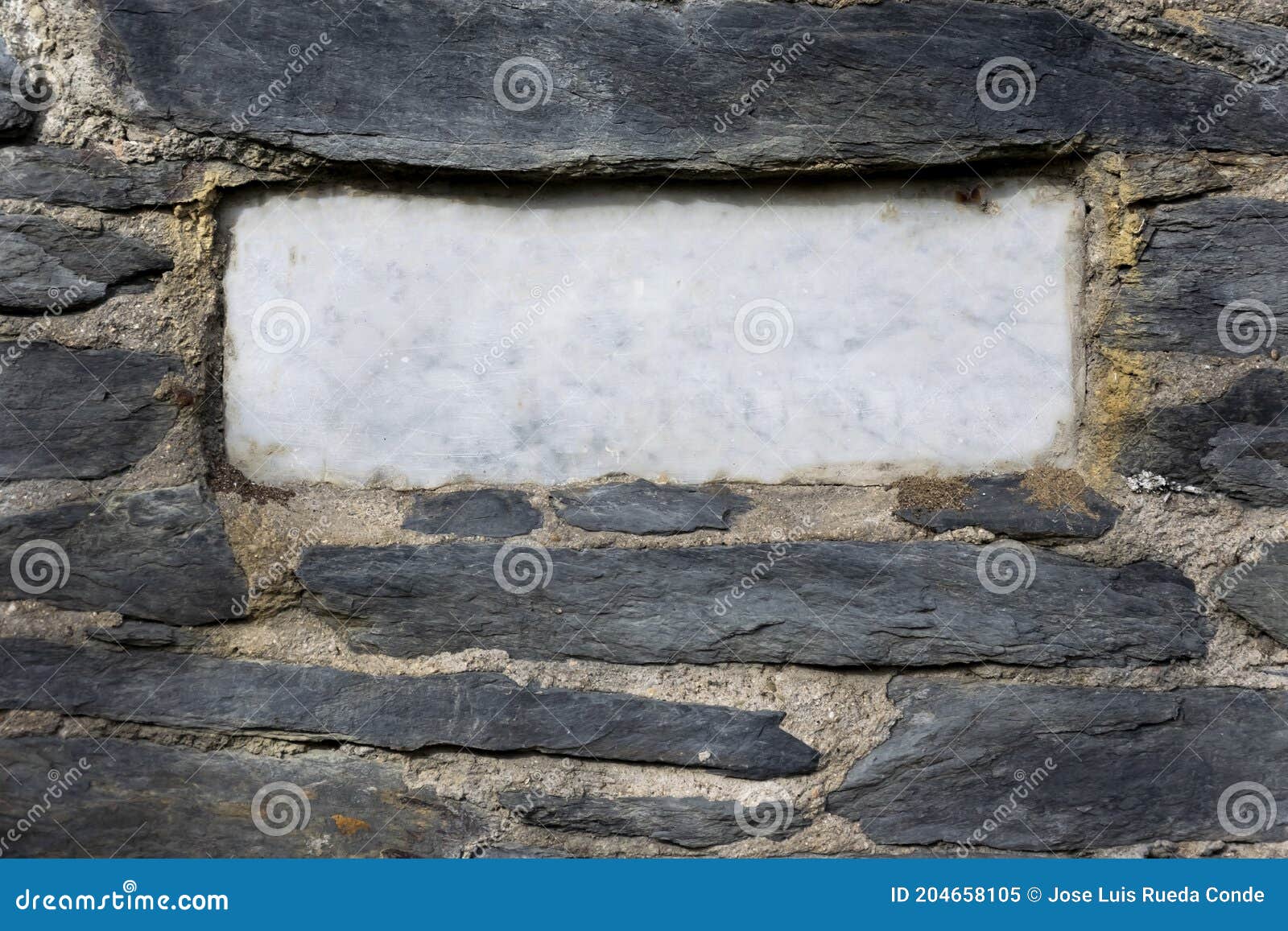 Marble Plaque on a Slate Wall without Inscription Stock Image - Image ...