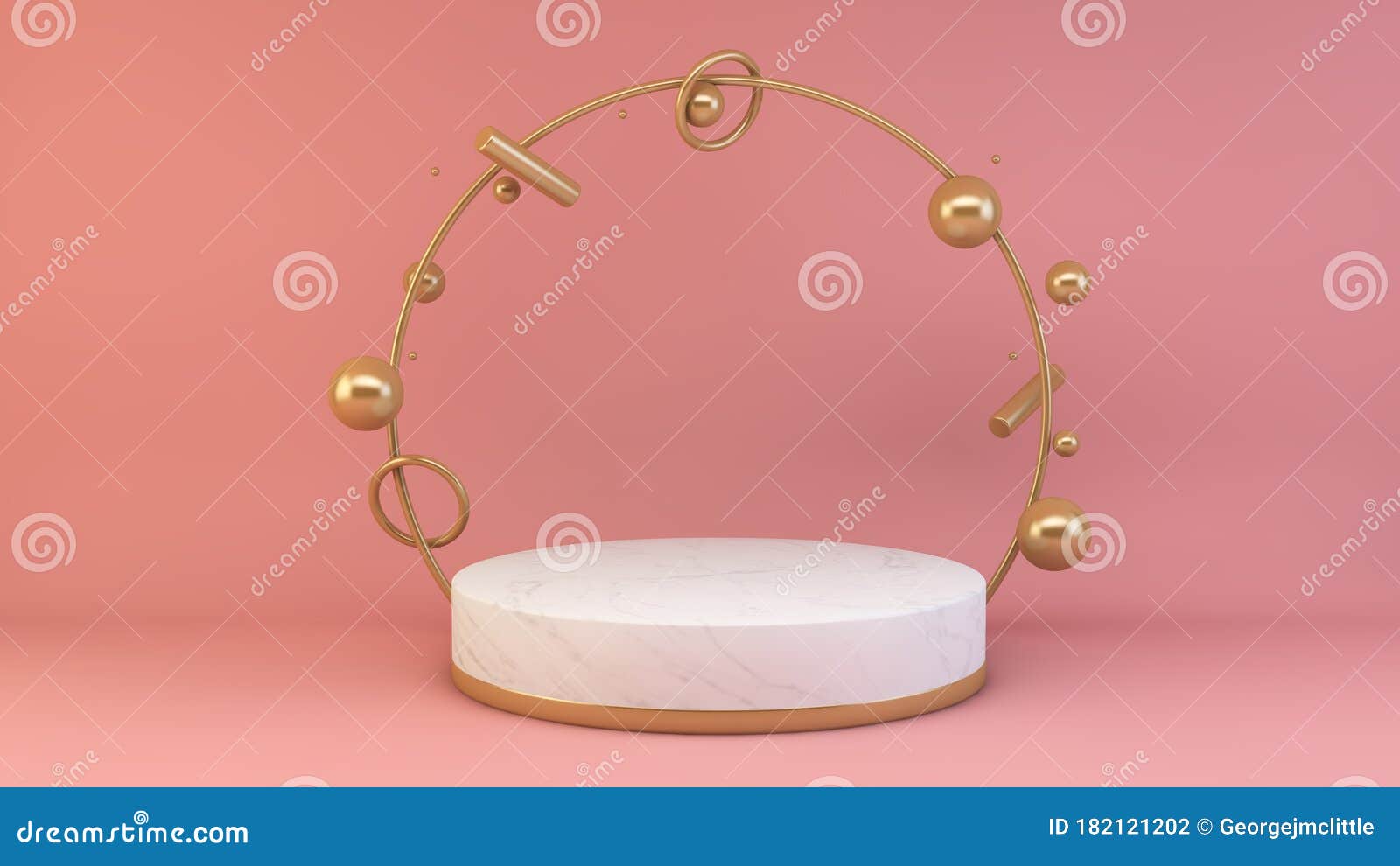 Marble Platform with Golden Details Stock Illustration - Illustration ...