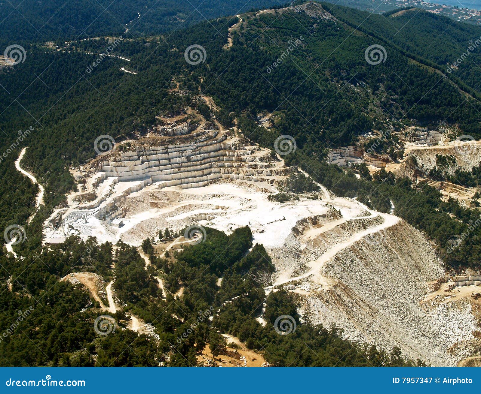 Marble quarry, aerial view stock image. Image of quarry - 7957347