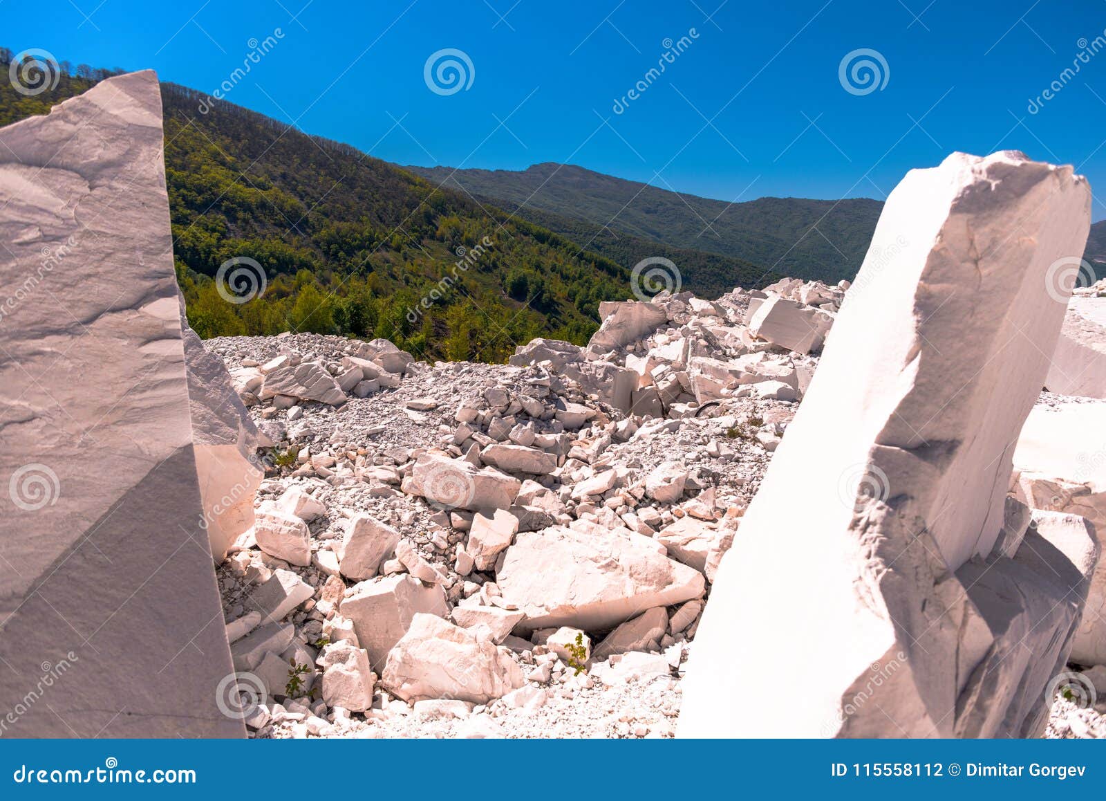 Marble Quarry Blocks on a Open Field Stock Photo - Image of digging ...