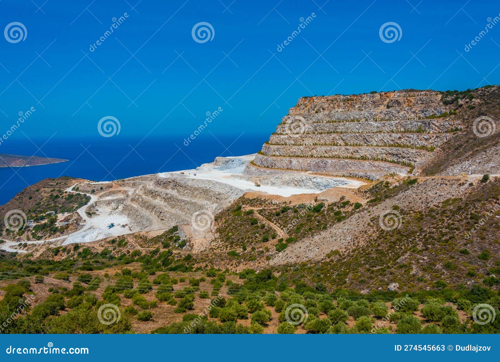 Marble Quarry at Greek Island Crete Stock Image - Image of marble ...