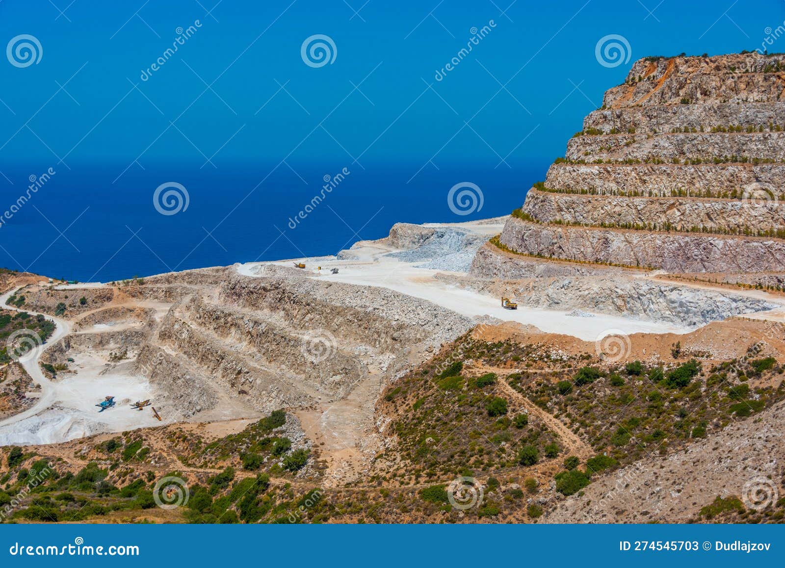 Marble Quarry at Greek Island Crete Stock Image - Image of stone ...