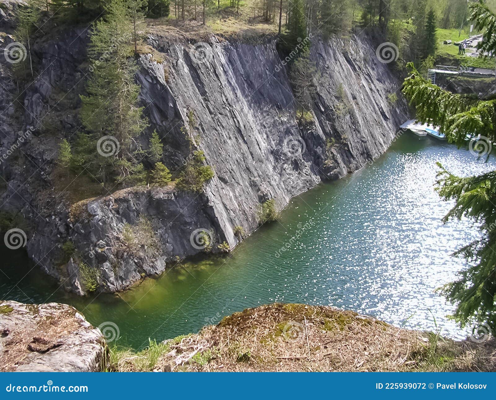 Marble Quarry, Mining of Marble for the Needs of Industry Stock Photo ...