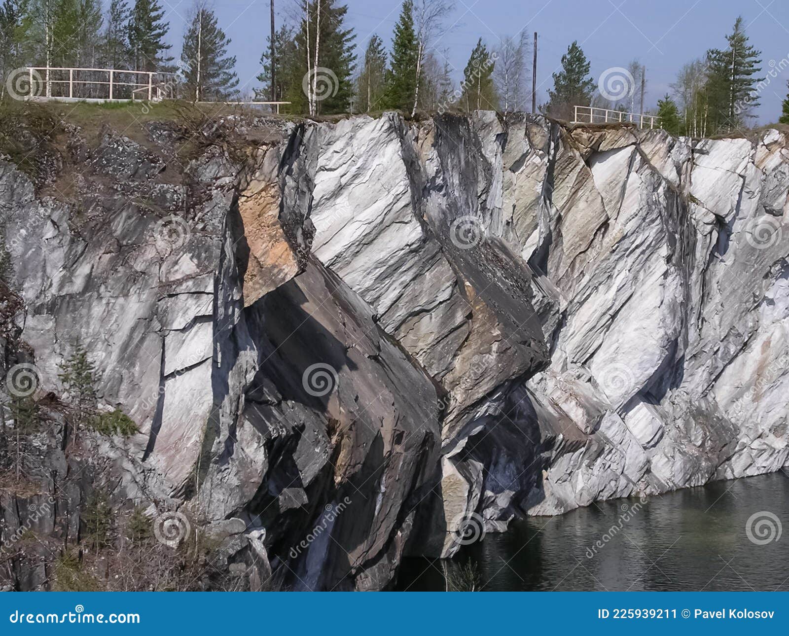 Marble Quarry, Mining of Marble for the Needs of Industry Stock Image ...