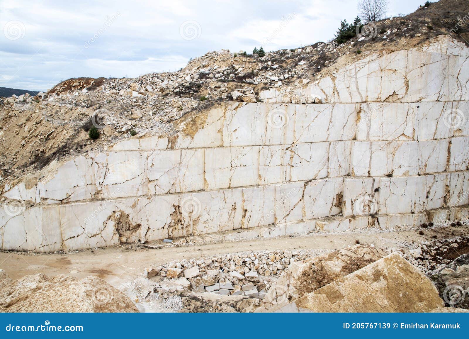 Marble quarry stock image. Image of digging, industrial - 205767139