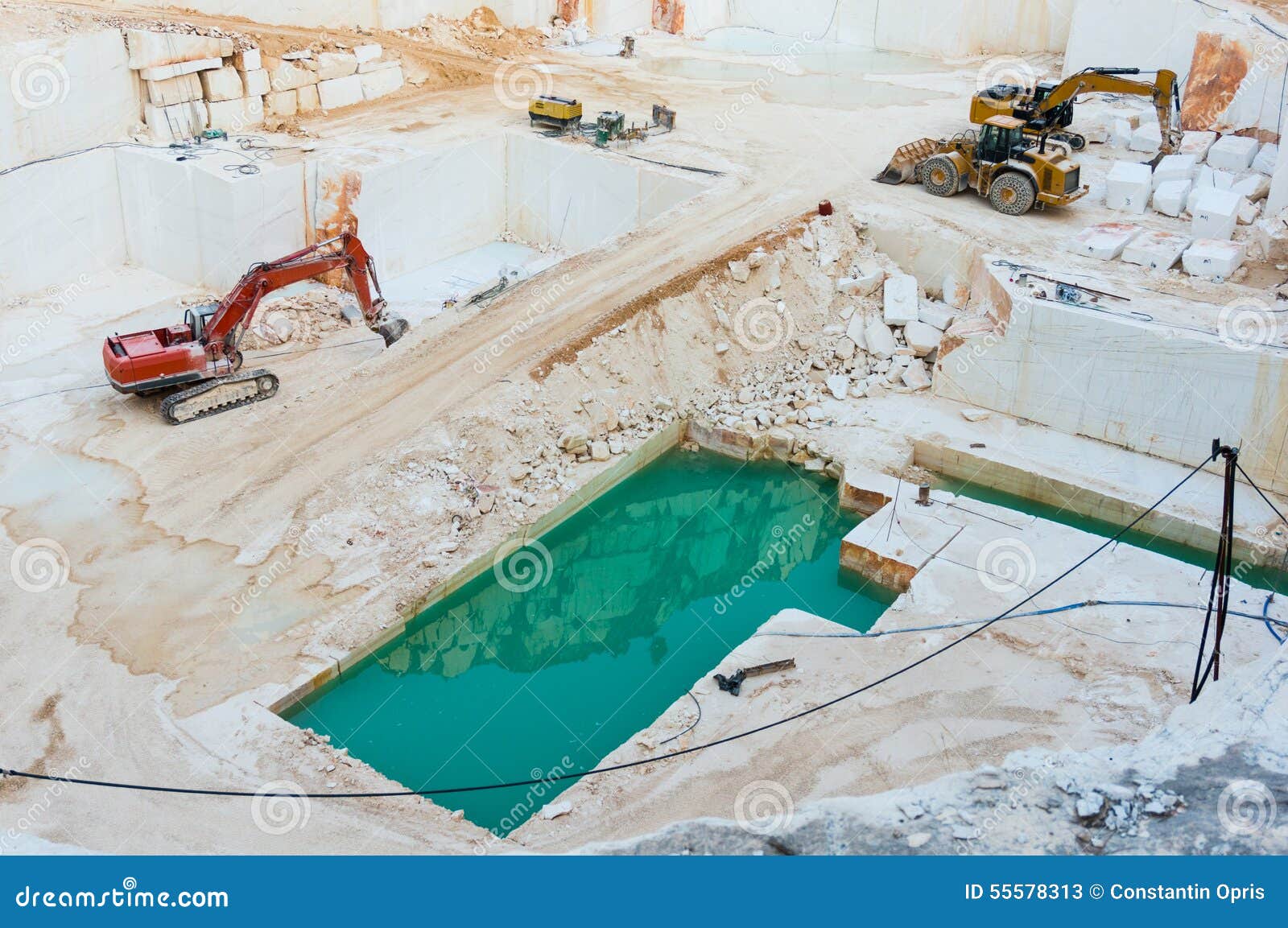 Marble quarry pit stock image. Image of digging, excavation - 55578313