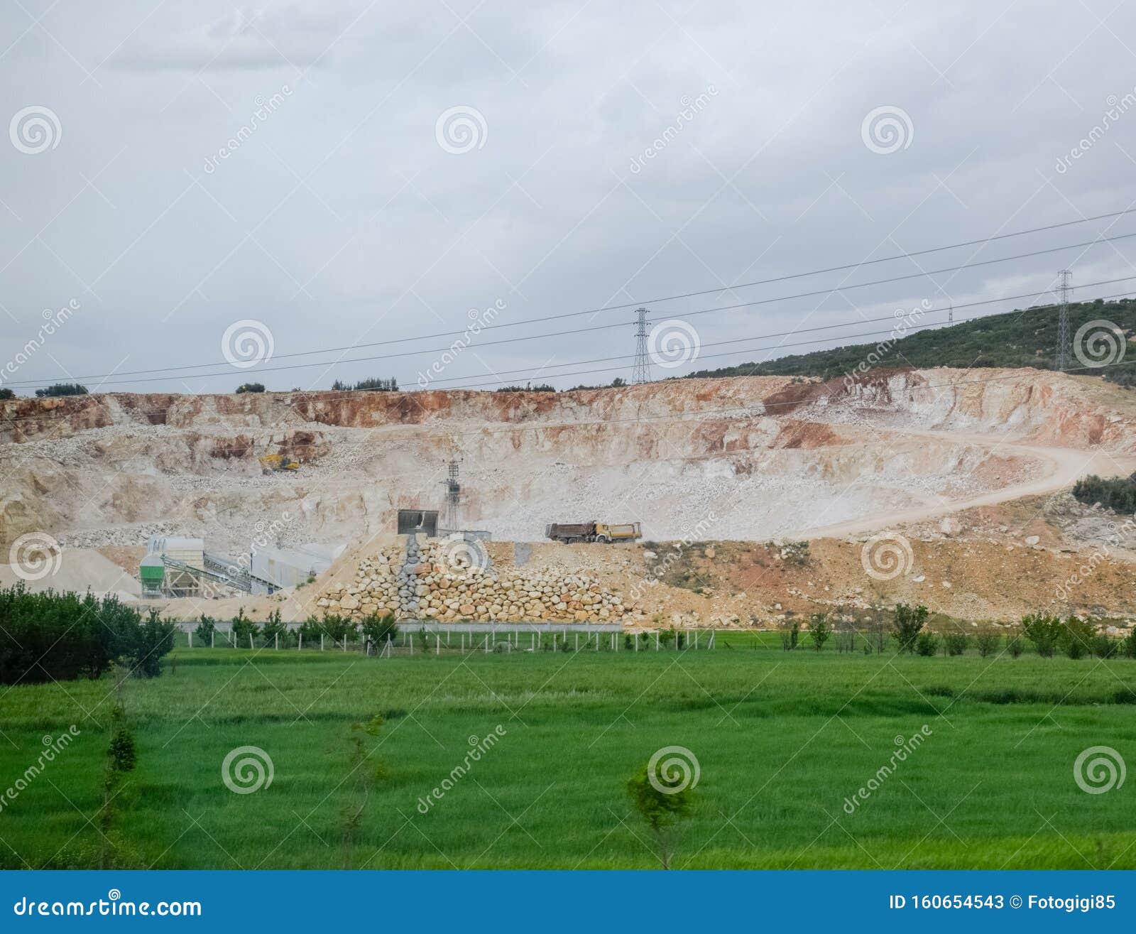 Marble Quarry Quarrying White Marble in Open Pit Stock Image - Image of ...