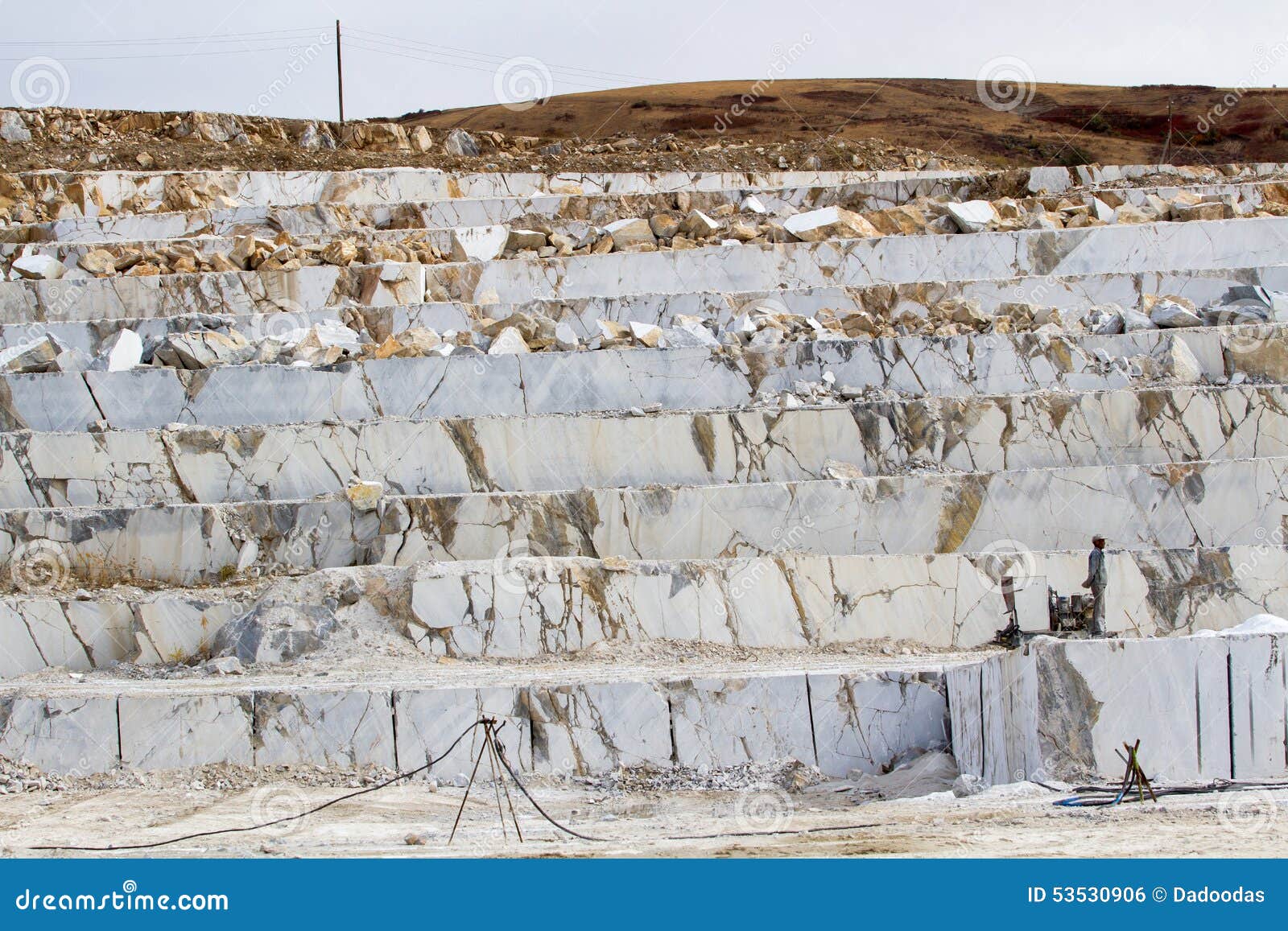 Marble Quarry, White Marble Stock Photo - Image of industry ...