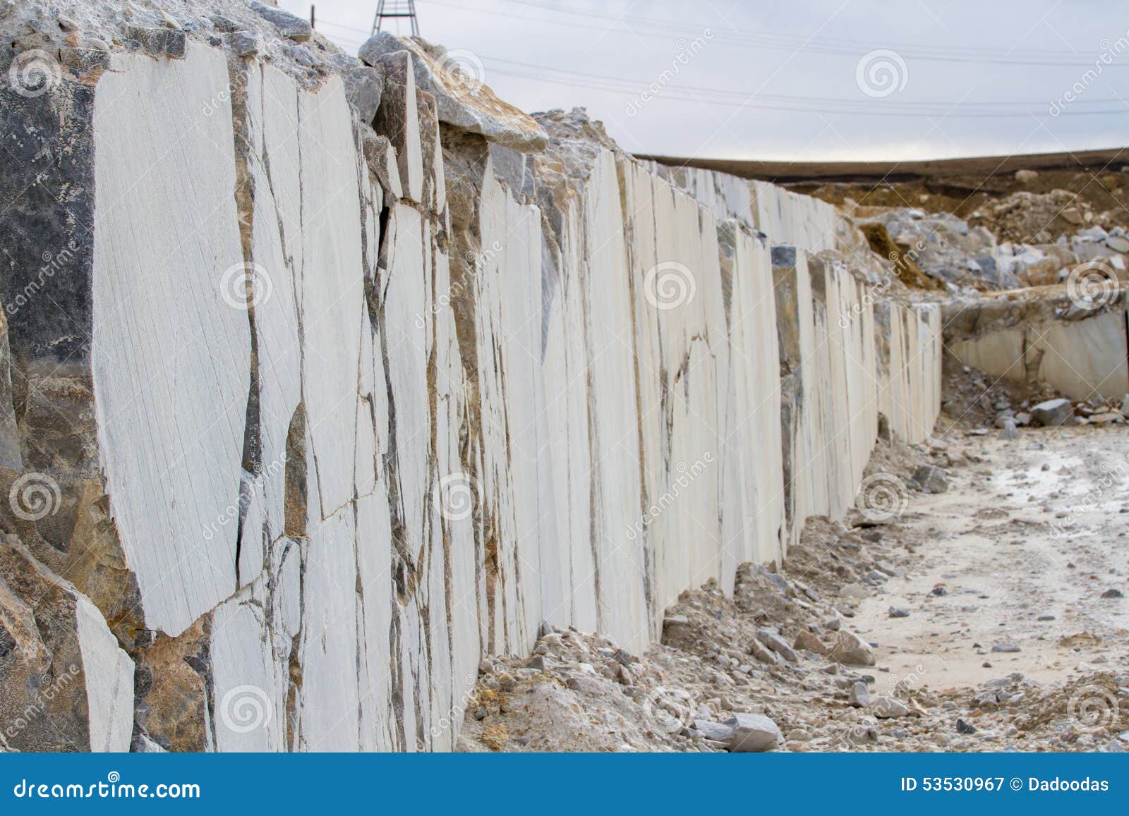 Marble Quarry, White Marble Stock Image - Image of quarrying, machinery ...