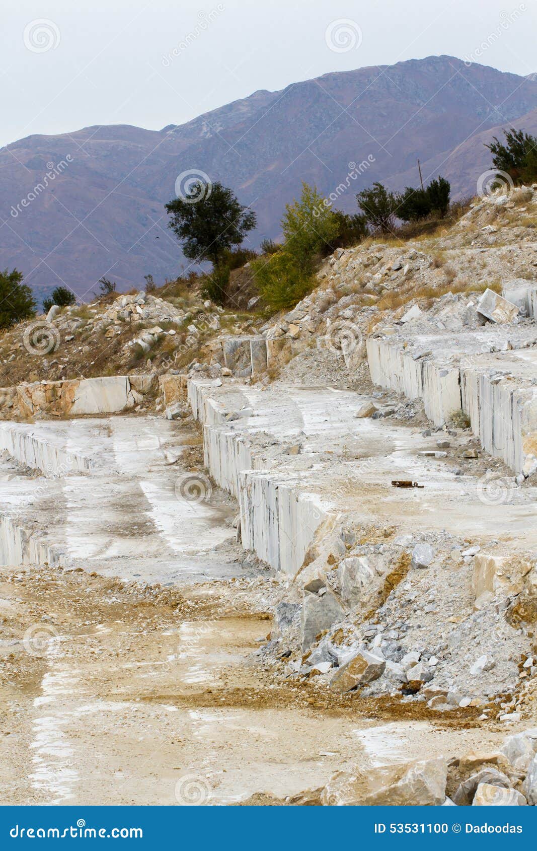 A Quarry Of White Marble. The Precious White Marble Has Been Extracted ...