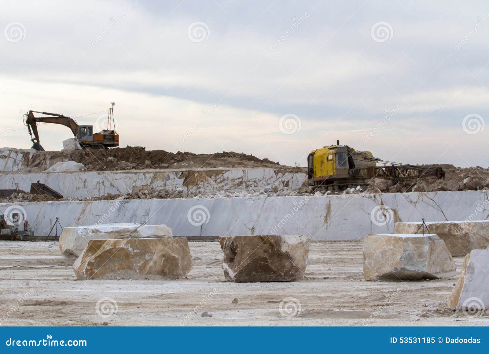Marble Quarry, White Marble Stock Image - Image of quarries, mountain ...