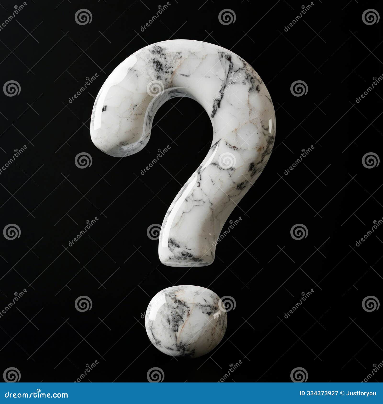 Marble Question Mark on Black Background Stock Illustration ...