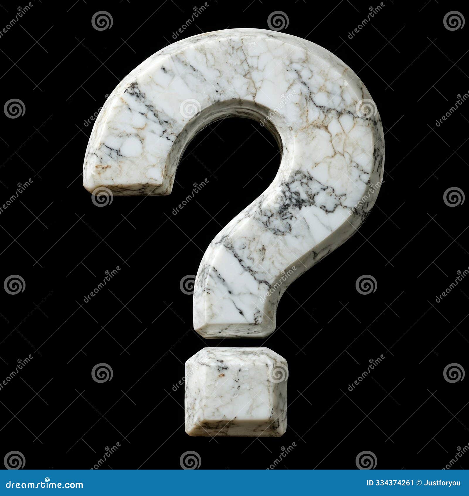 Marble Question Mark on Black Background Stock Illustration ...