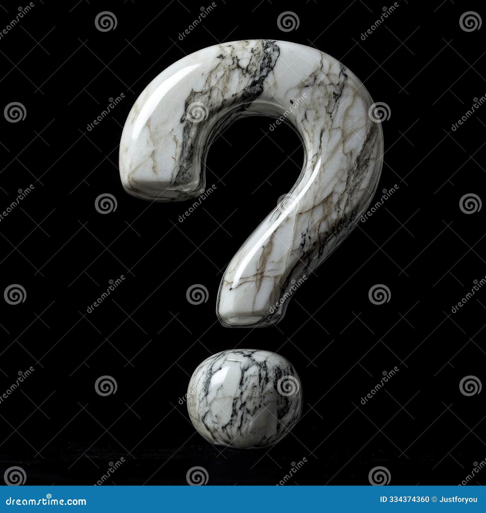 Marble Question Mark on Black Background Stock Illustration ...
