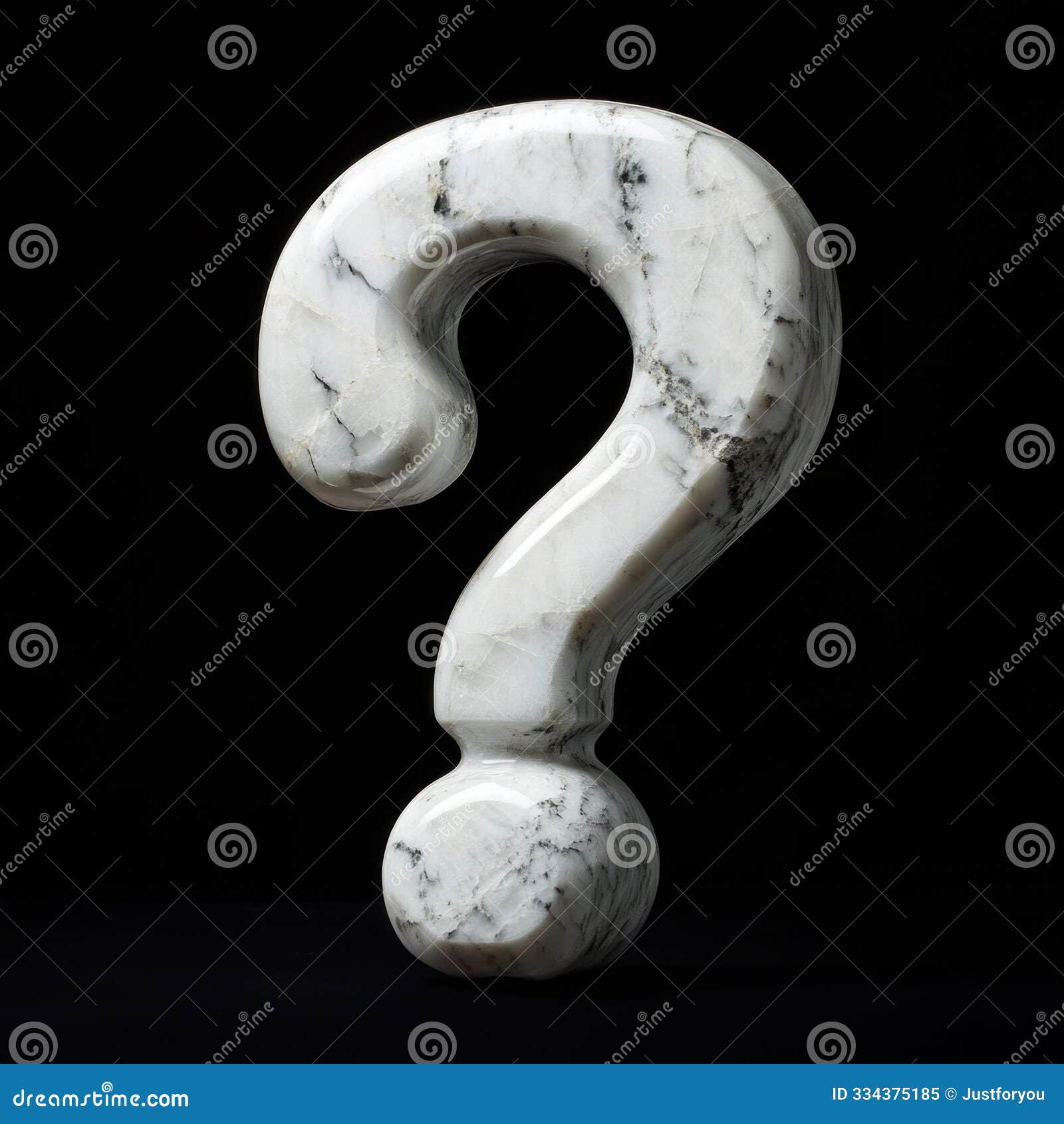 Marble Question Mark on Black Background Stock Illustration ...