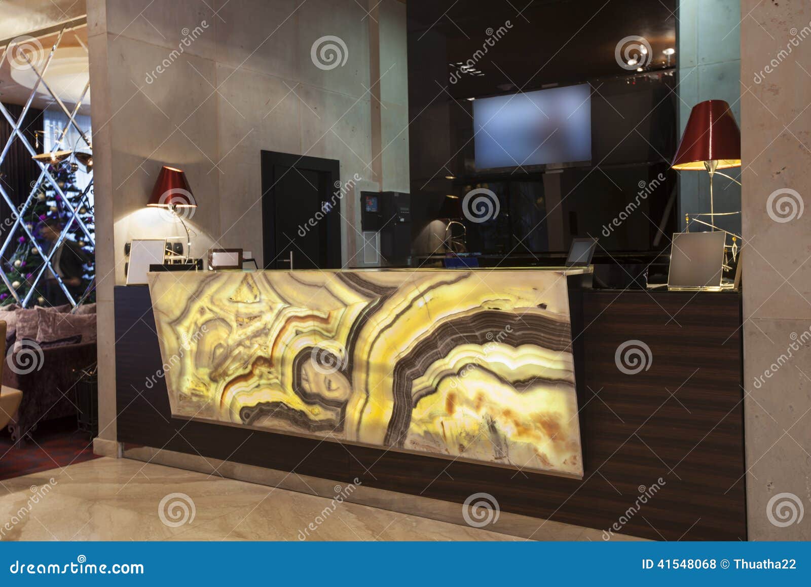 Marble reception desk stock photo. Image of interior - 41548068