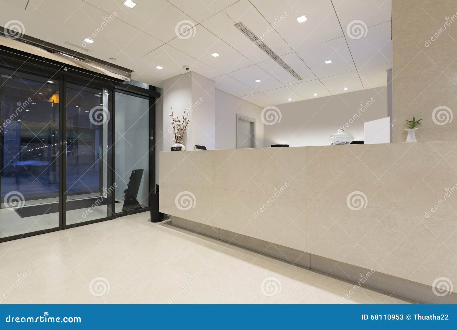 Marble Reception Desk in Hotel Stock Image - Image of architecture ...