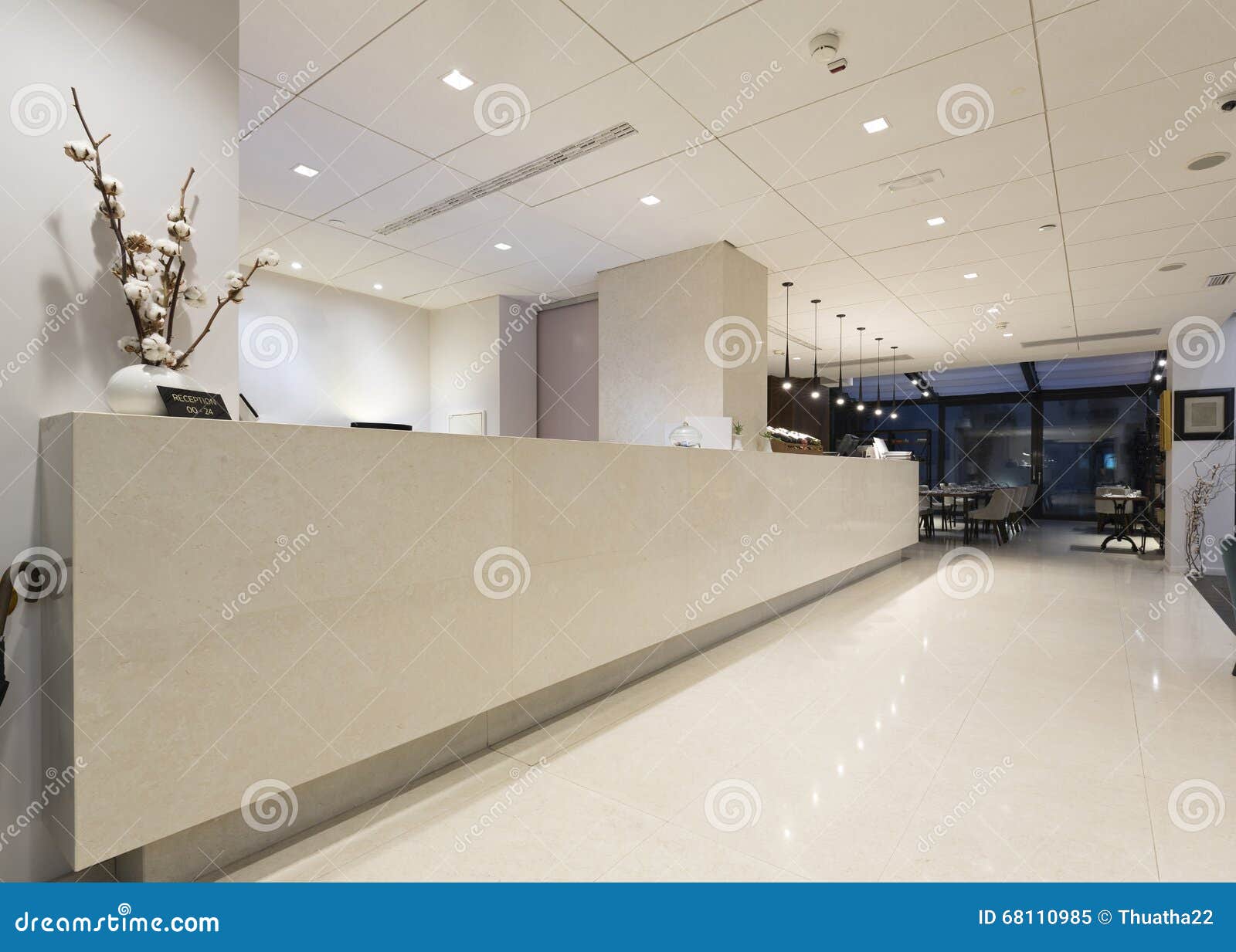 Marble Reception Desk in Hotel Stock Image - Image of corporate, empty ...