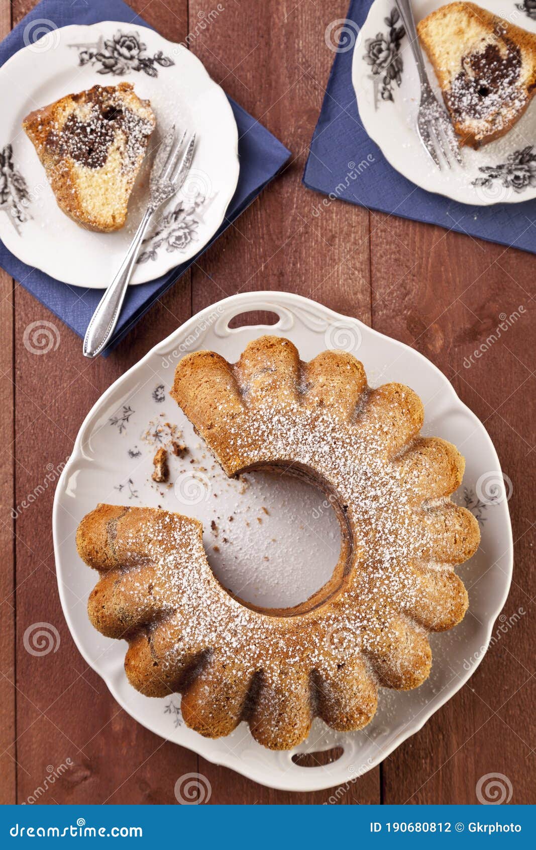 Marble ring cake stock photo. Image of beverage, fresh - 190680812