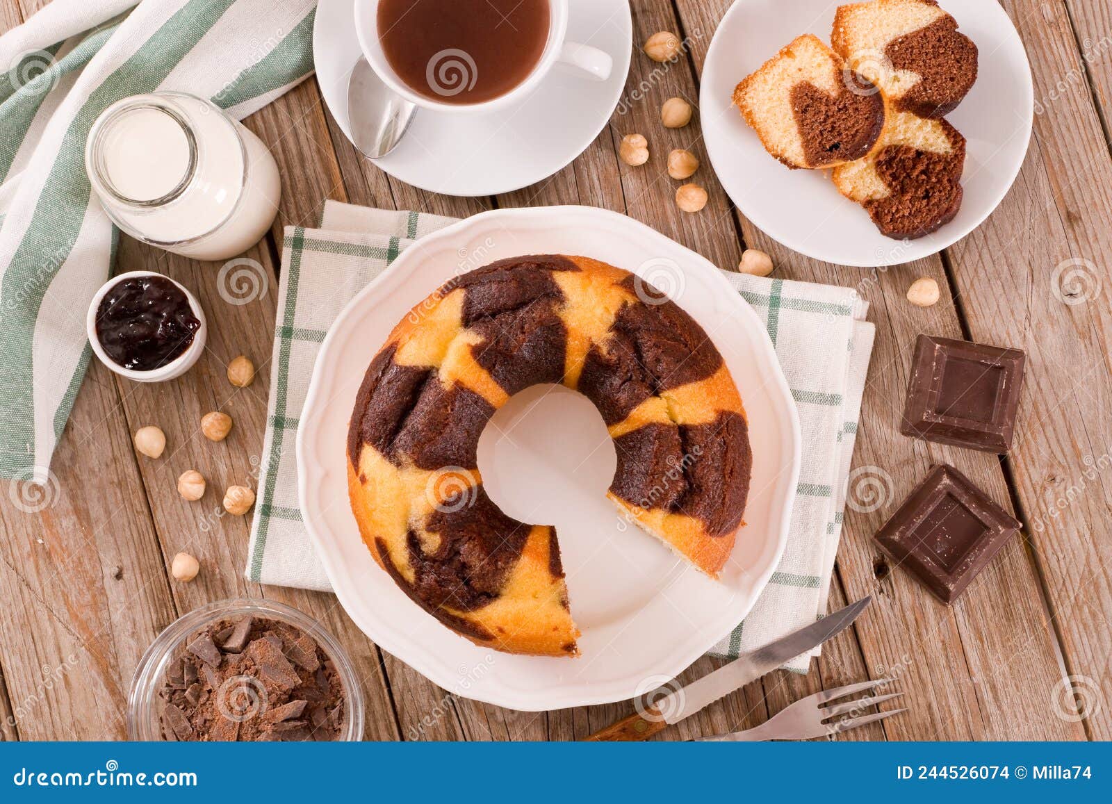 Marble Ring Cake with Hazelnuts. Stock Photo - Image of cake, homemade ...