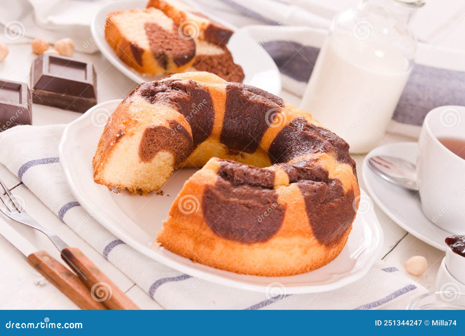 Marble Ring Cake with Hazelnuts. Stock Image - Image of cuisine ...