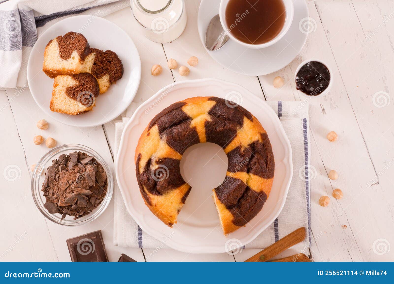 Marble Ring Cake with Hazelnuts. Stock Photo - Image of gastronomy ...
