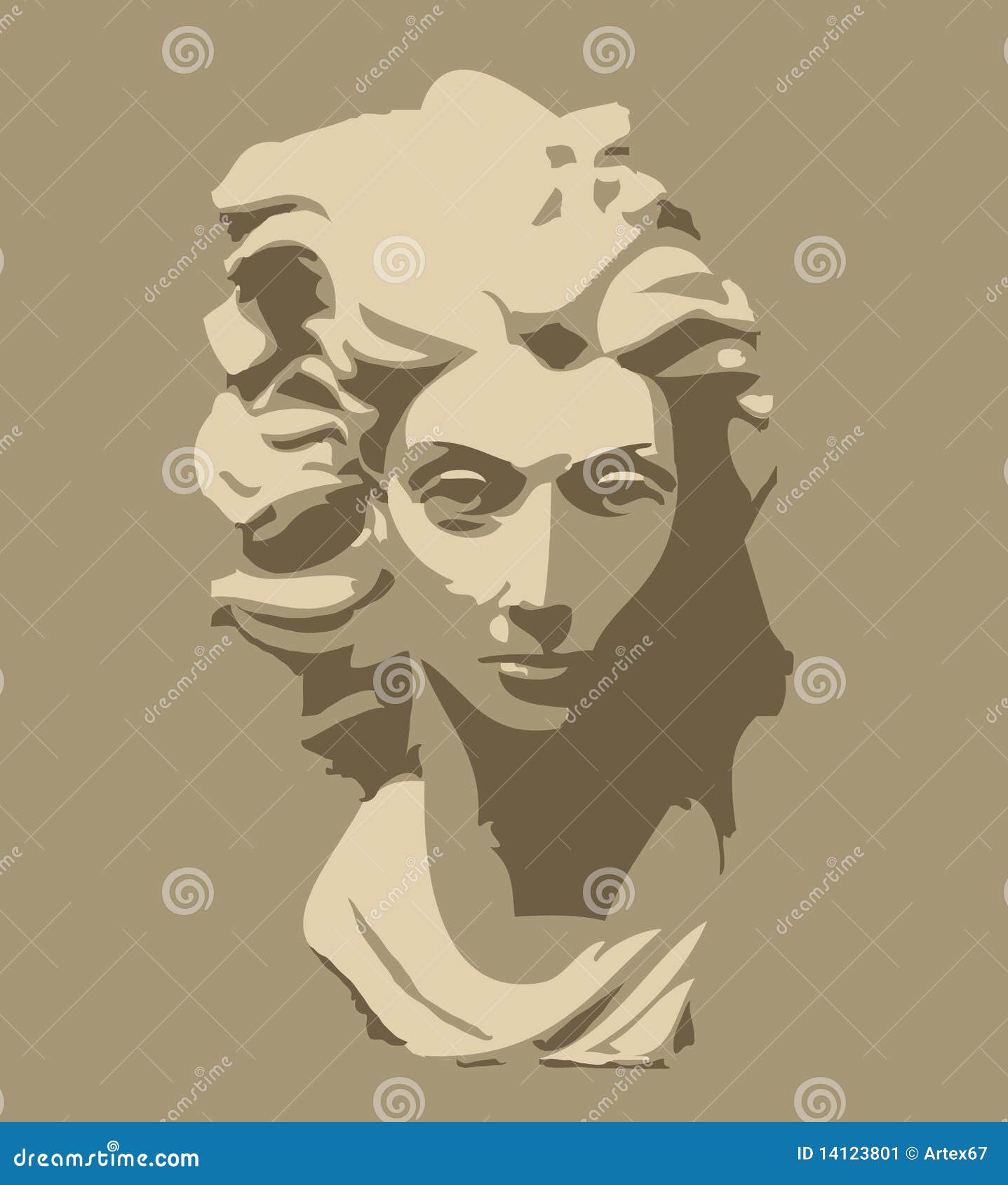 Marble Sculpture Of A Mermaid With Golden Flipper And Seashell Isolated ...