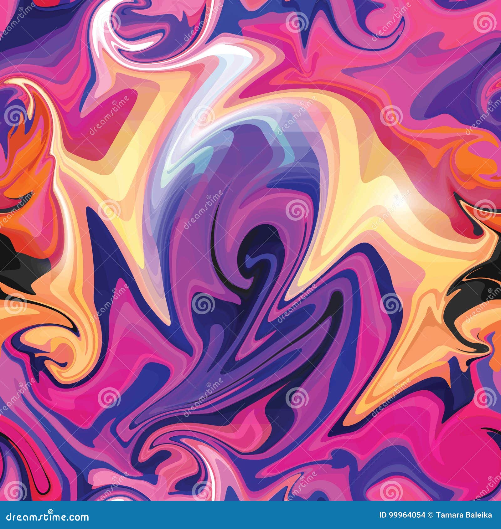 Marble Seamless Pattern in Neon Brightful Colors. Stock Vector ...