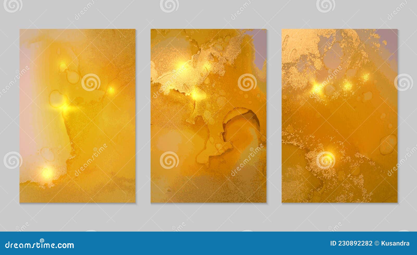 Marble Set of Gold and Amber Yellow Backgrounds with Texture Stock ...