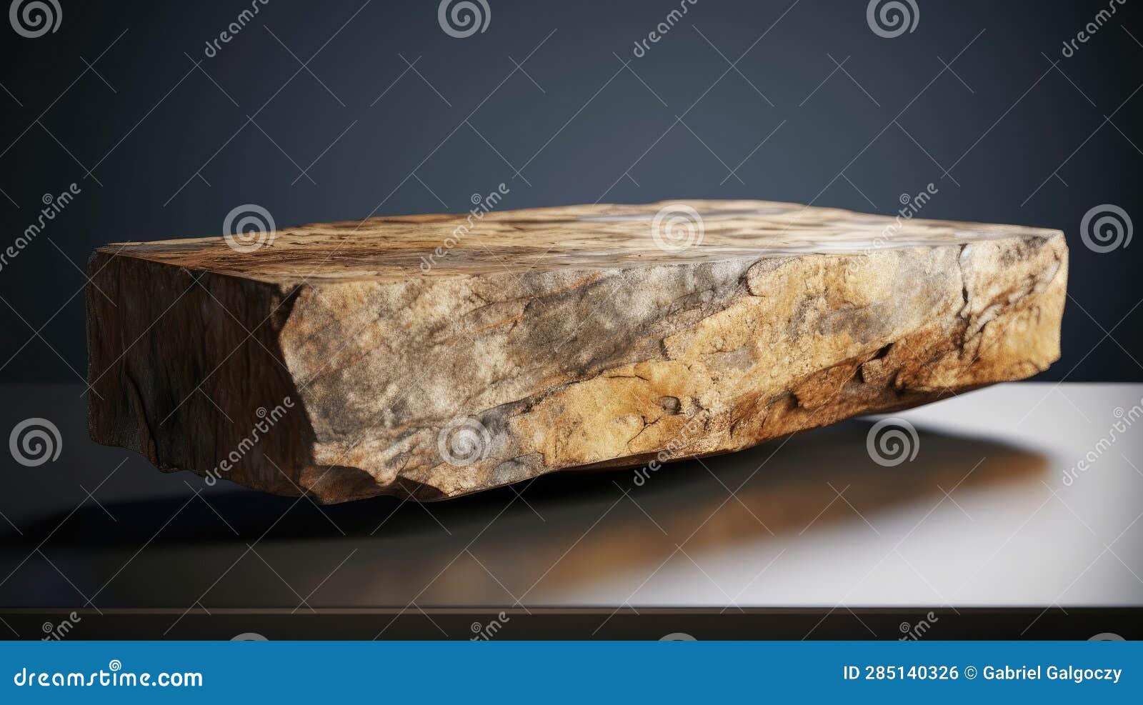 Marble Slab on a Black Background with Reflection Stock Photo - Image ...